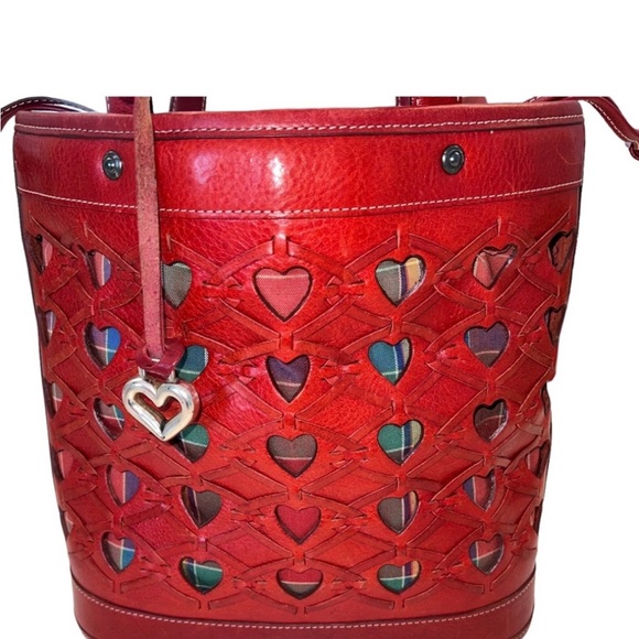 Brighton | Bags | Brighton Red Leather Heart Cutout Handbag Purse ...